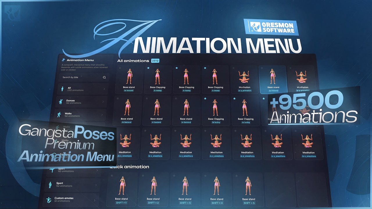 0R-Animation Menu V2 +9500 Animation GIF Features | Fivem Emote Menu ...