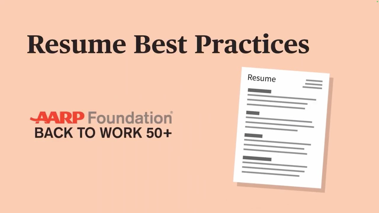 AARP Foundation: BACK TO WORK 50+ - Résumé Best Practices - YouTube