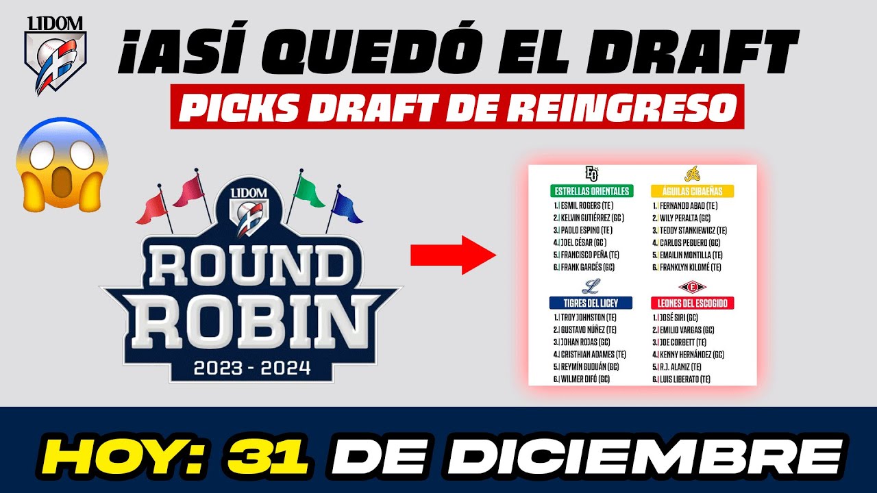 ⚾️ ¡Así quedó el DRAFT DE REINGRESO para el Round Robin 2024-2025 LIDOM ...