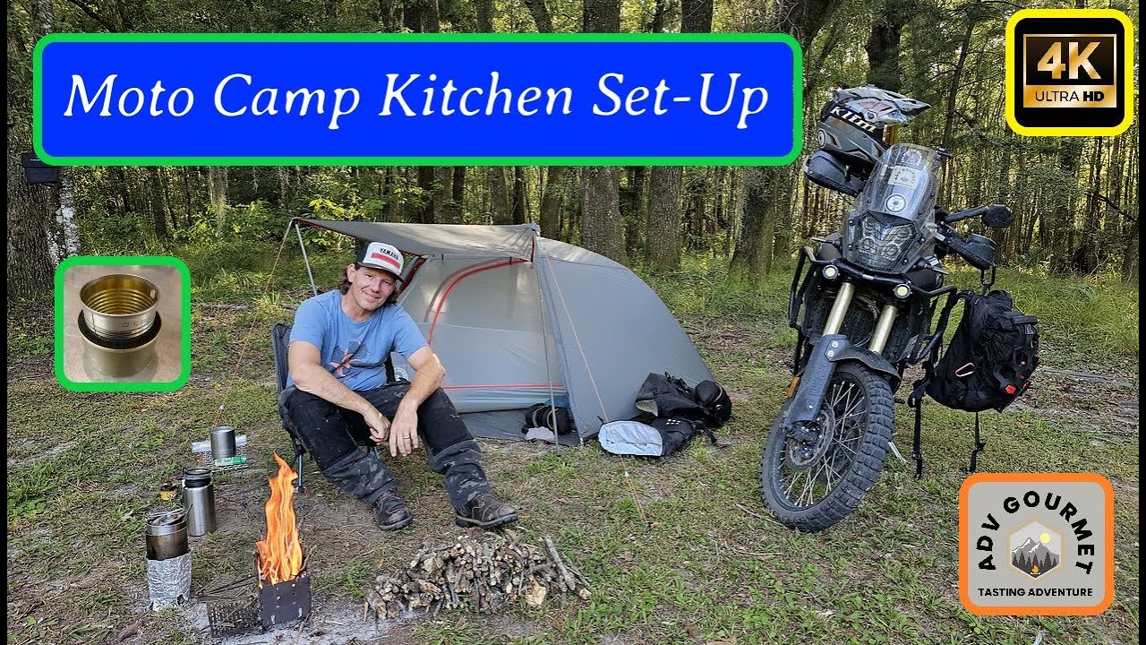 ADV Camp Kitchen Set-Up For Moto Camping - YouTube