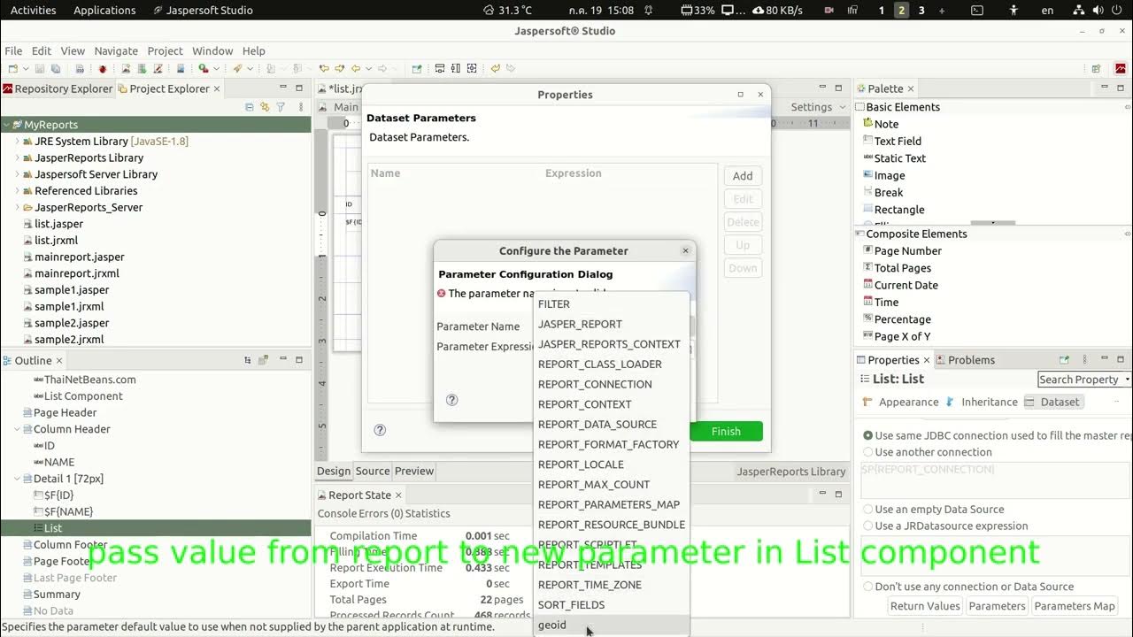 Jaspersoft Studio Tutorial : List Component - YouTube