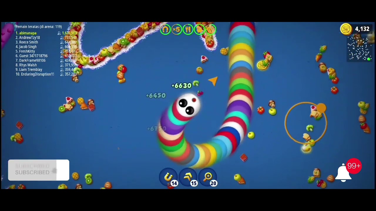 high score | magical rainbow worm | WormsZone.io | 200923 | wormy - YouTube