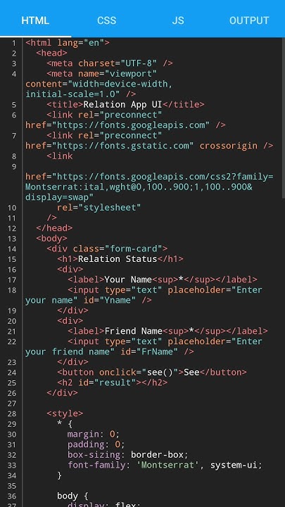 Created Friendship Relationship status App using HTML, CSS, JavaScript ...