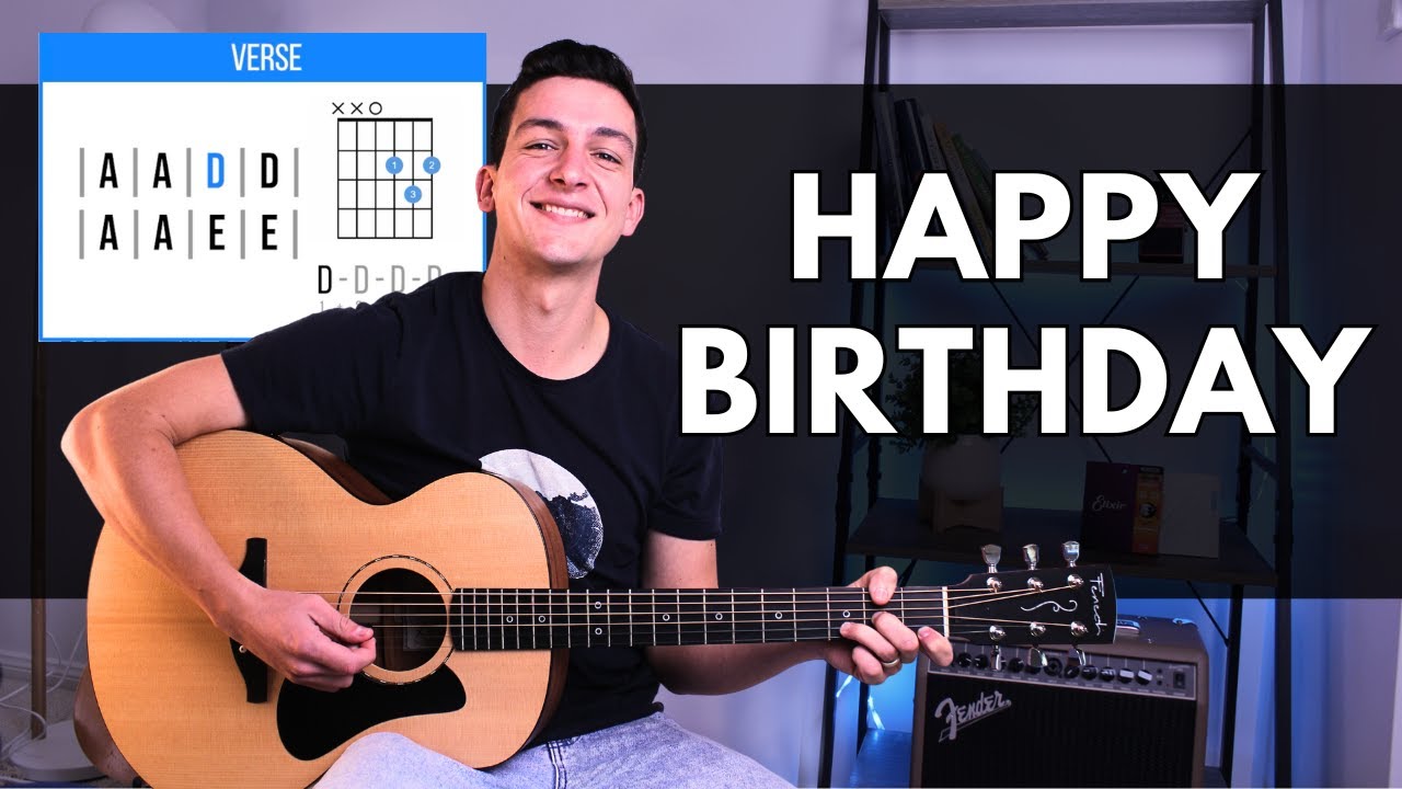 How to Play Happy Birthday on Guitar | Beginner Guitar Course Lesson 24 ...