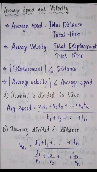 Average speed and Average velocity | Motion in a Straight Line | class 11 - YouTube