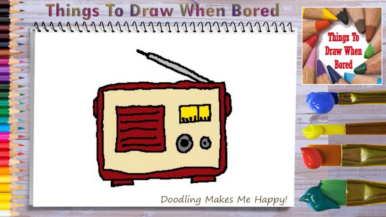 How To Draw A Radio Step By Step Easy For Beginners ( Things To Draw ...