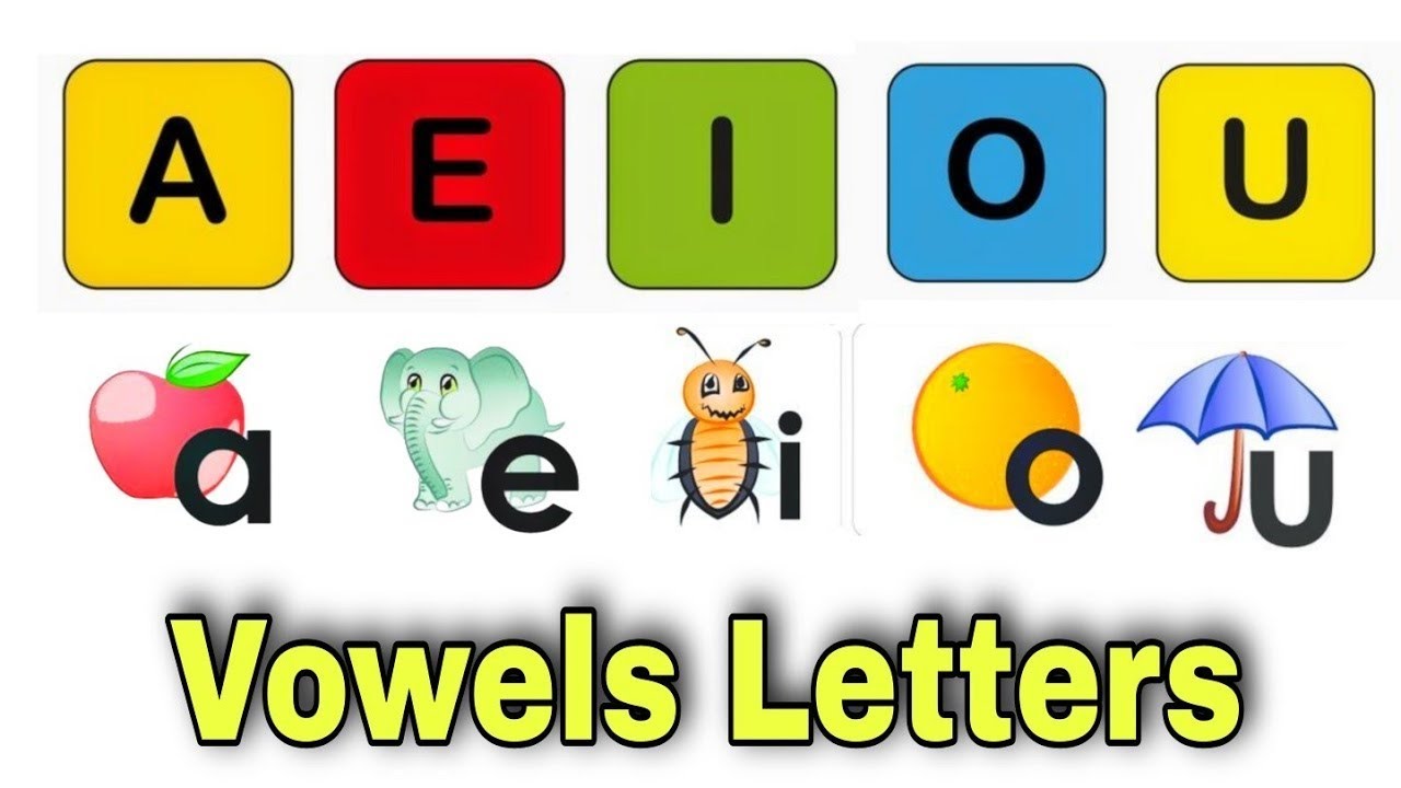 Vowels " a e i o u " With Three Letter Words | Kids Vocabulary Words ...