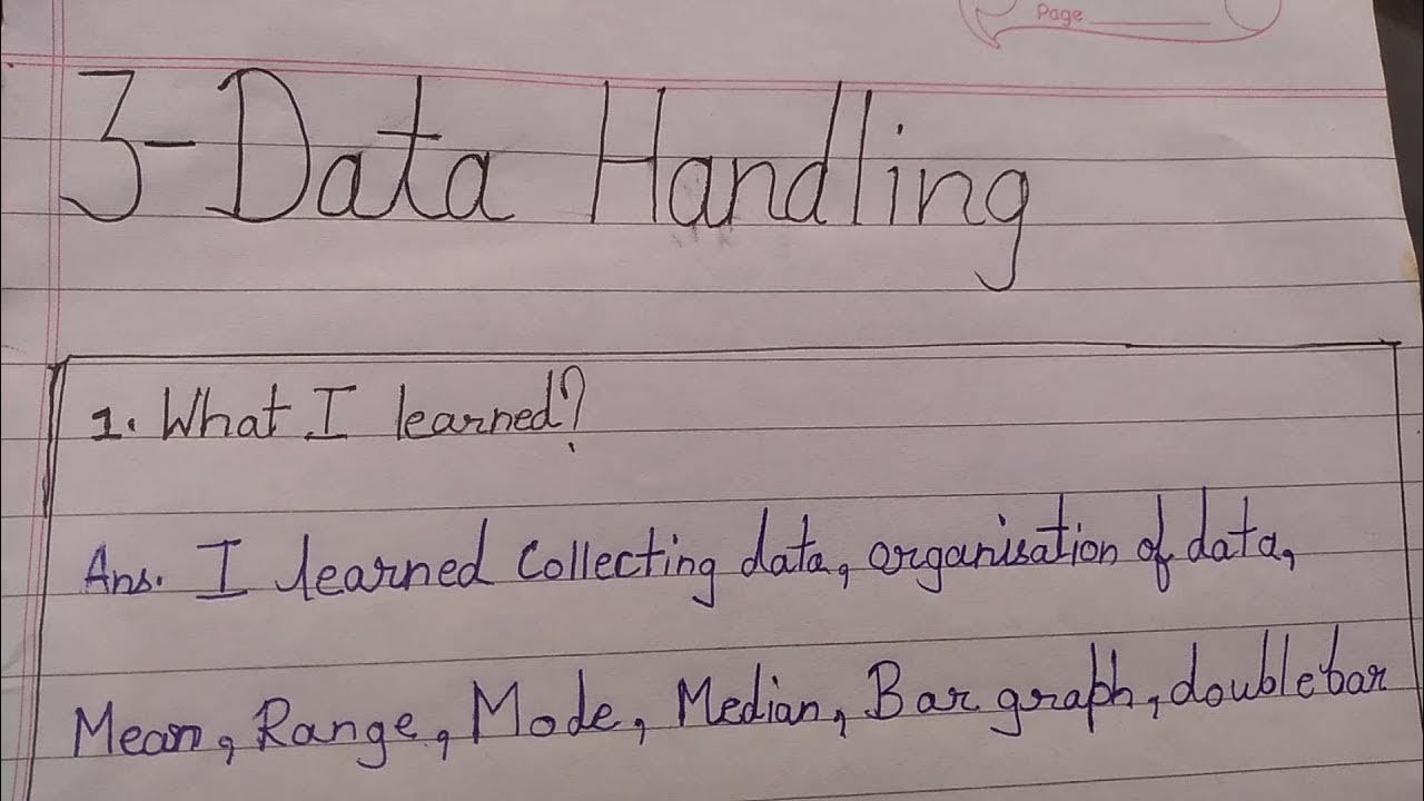 class 7th math learner diary chapter 3 Data Handling - YouTube