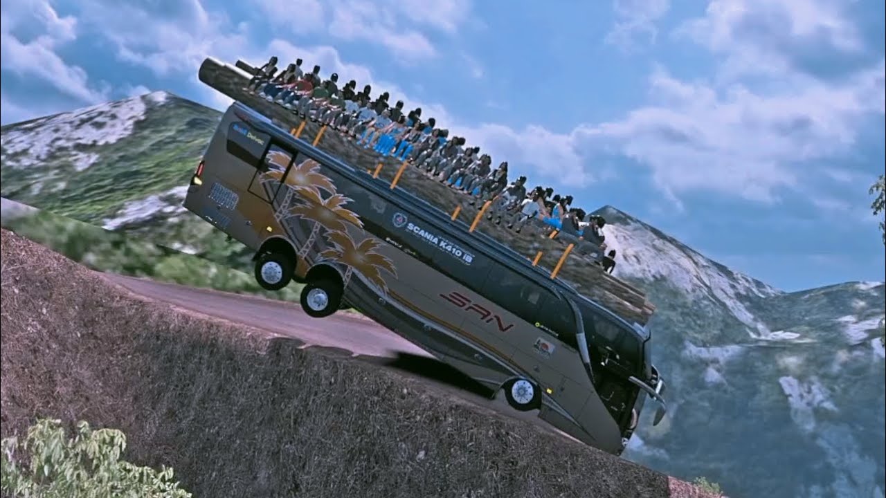 Overloaded bus on the most difficult road - YouTube