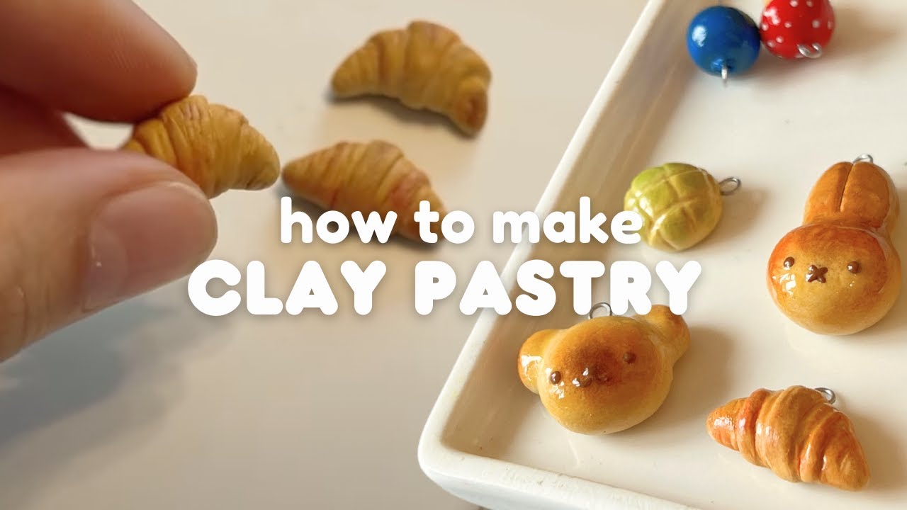 DIY 🥐 how to make cute bread with polymer clay - YouTube