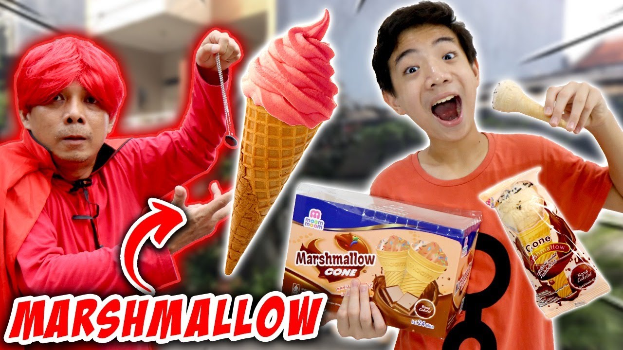 XAVIER BORONG PERMEN MARSHMALLOW ES KRIM VIRAL ?? - YouTube