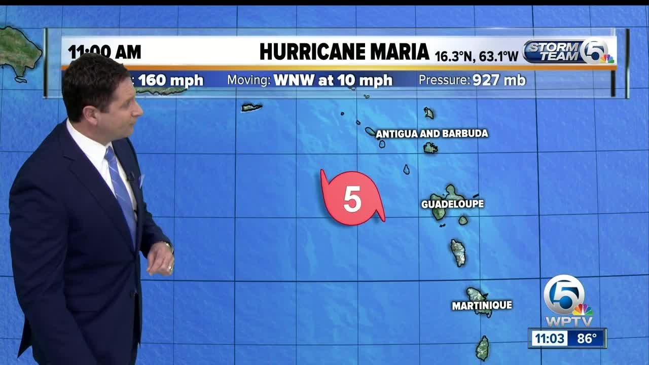 Hurricane Maria still at Category 5 storm - YouTube