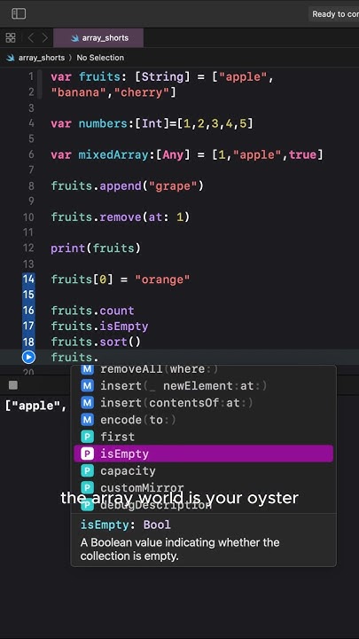 Swift Array Operation Shortvideo Coding Programming Code Android Appdevelopment Youtube