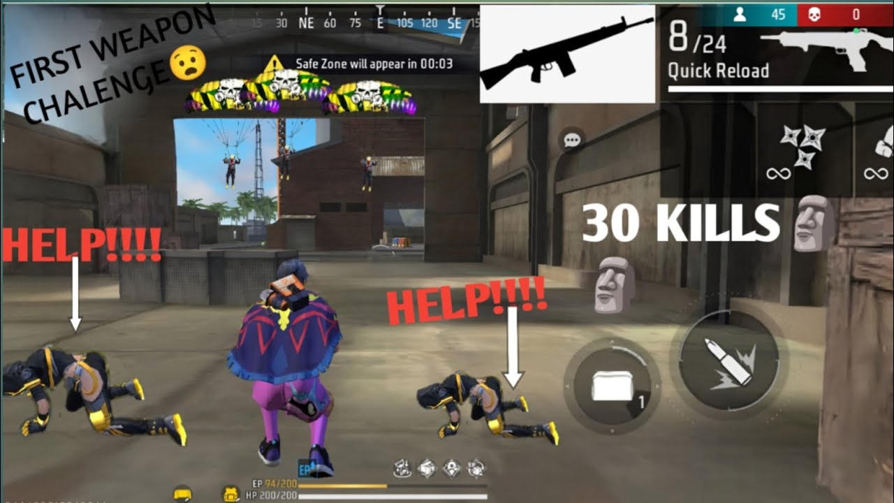 Free fire first gun challenge 🔥🔥🔥🗿🗿🗿 can I win ??? - YouTube