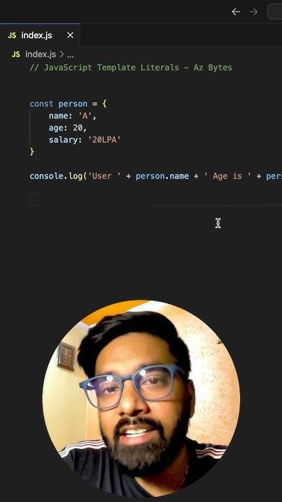 Javascript Template Literals Azbytes Javascript Shorts Youtube