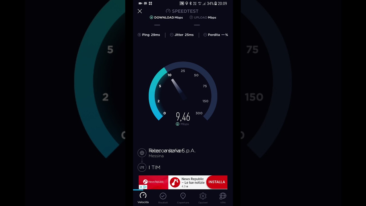 Speed Test 4G+ (Rete TIM 4G plus) - Milazzo (ME) - YouTube