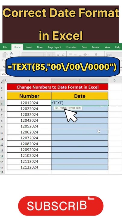 ExcelTrick#Correct Date Format in Excel#TEXT Function Excel#exceltips#exceltutorial#exceltips ...