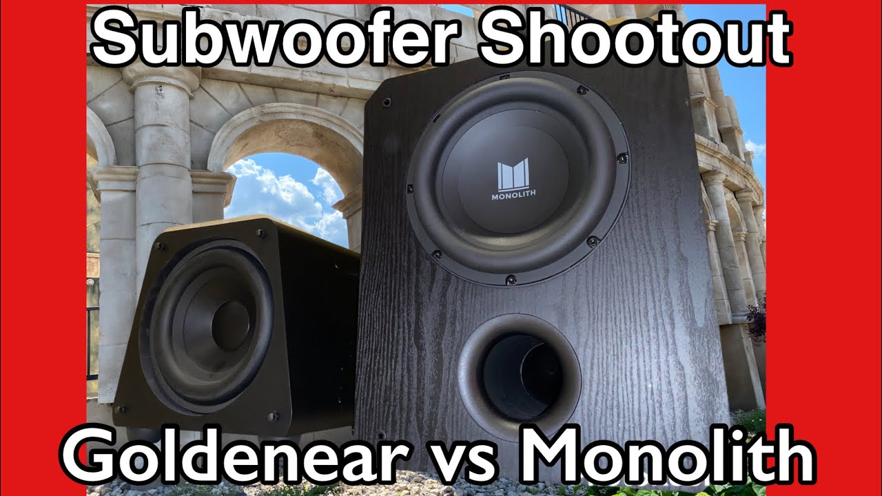 Monolith 10 vs Goldenear Forcefield 4 subwoofers - YouTube
