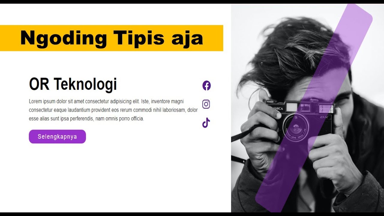Website Desain Portofolio dengan HTML & CSS #html5 #css - YouTube