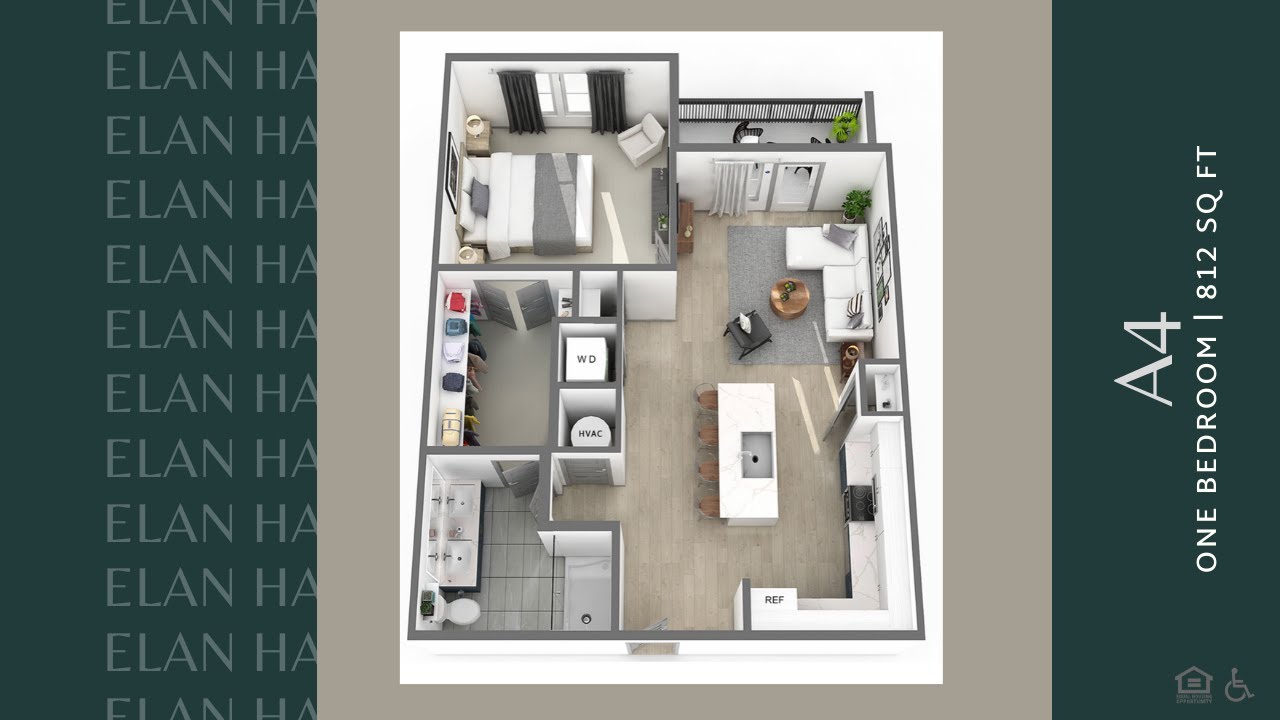 Elan Halcyon | A4 - 812 SQ. FT Apartment Home - YouTube