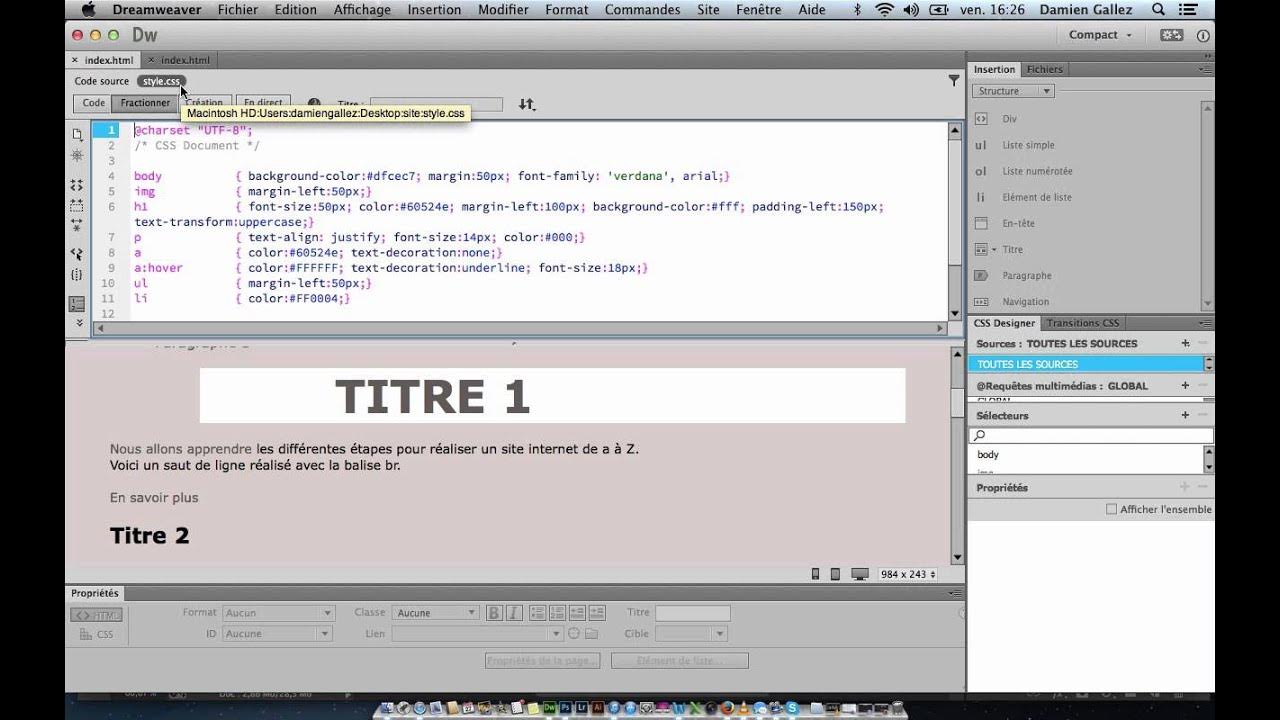 Tuto HTML & CSS - Les bases pour Débutants - YouTube