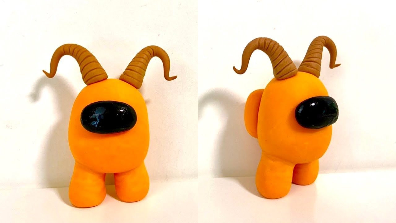 ️ Clay art -how to make Among us orange character / model craft ...