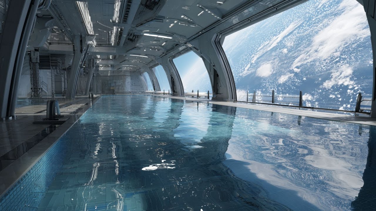 Floating Through the Galaxy 🌌 Relaxing Water Ambience in a Space Vessel ...
