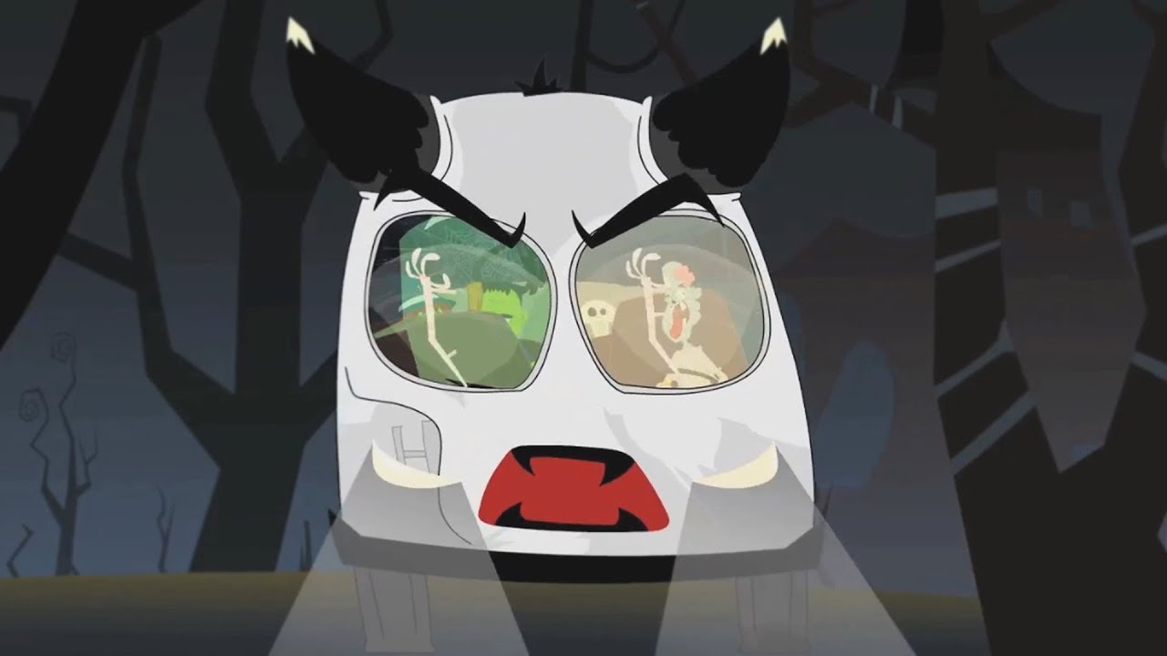 scary wheels on the bus | haunted bus | nursery rhymes | kids songs ...