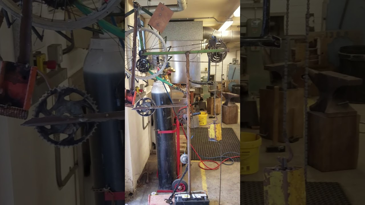 Scrap metal clock sculpture - YouTube