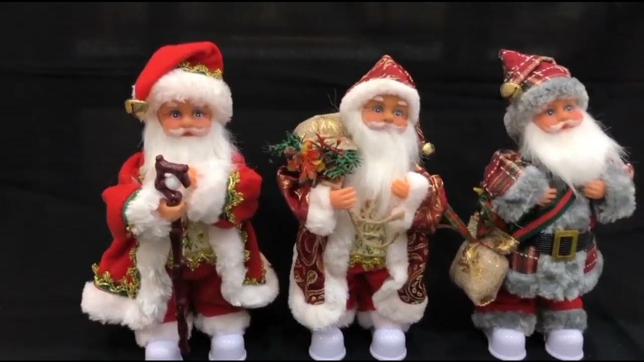 Boneka Santa Elektrik Gerak Lampu Musik 30cm / Baju Ukir - YouTube