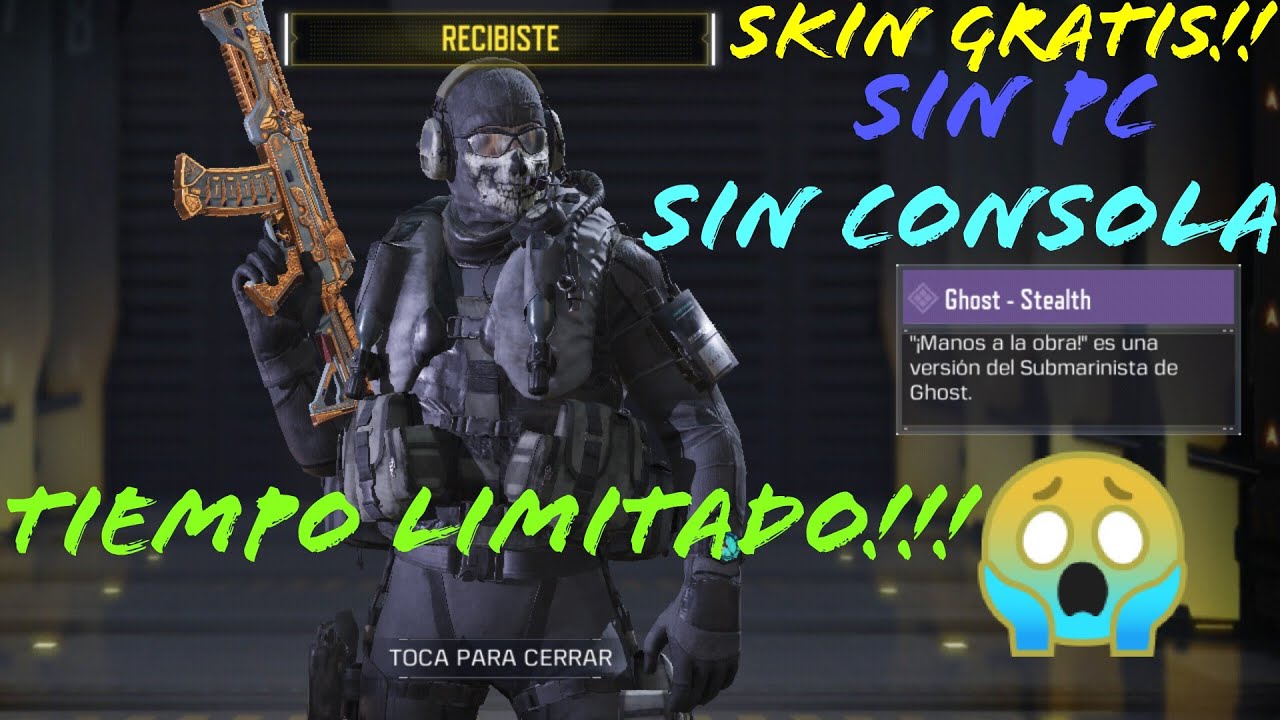 Skin Gosth-Stealth GRATIS!!!! Call Of Duty Mobile SIN PC, NI CONSOLA ...