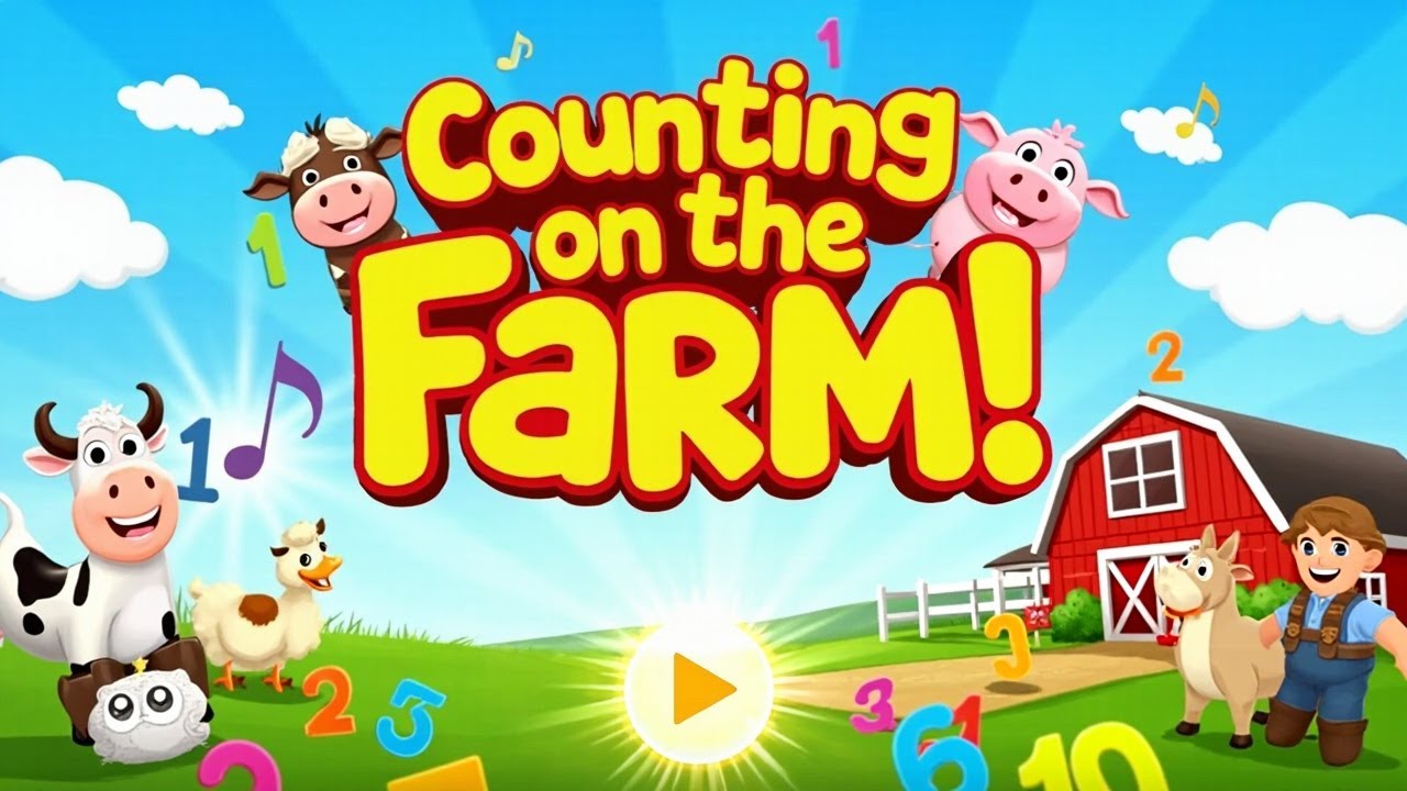 Counting on the Farm! 🐄🎶 Learn Numbers 1–10 with Farm Animals | Kids ...