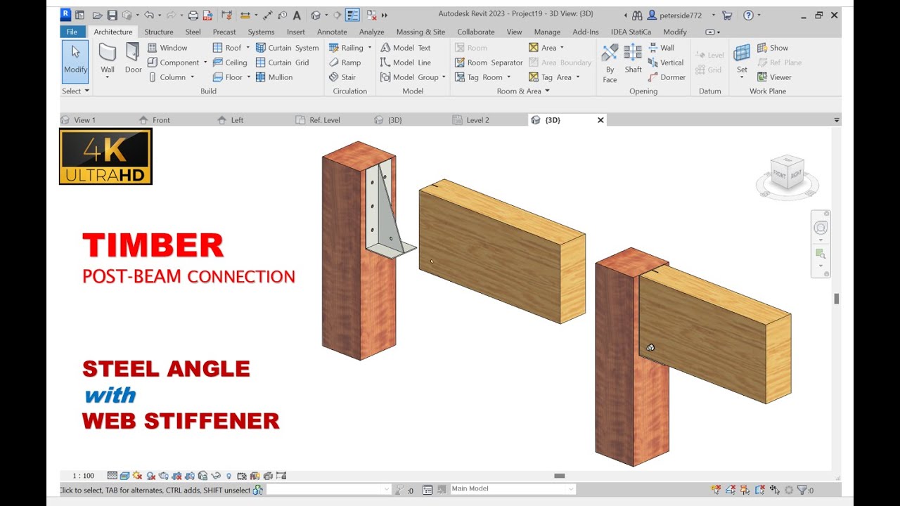 Timber Steel Angle with Web Stiffener in Revit - YouTube