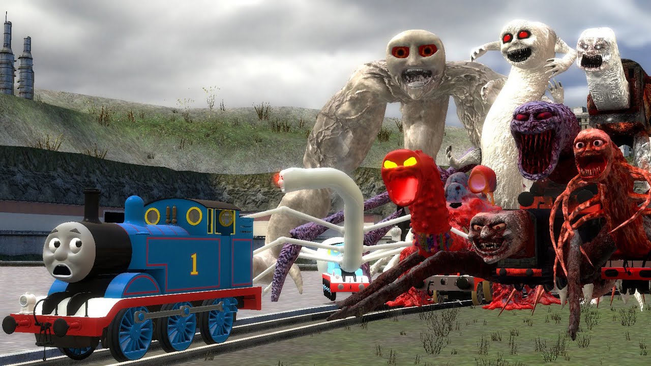 Building a Thomas Train Chased By New Cursed Thomas and Friends Family ...