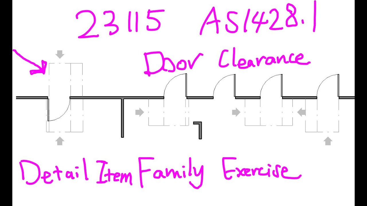 23115 - Revit Detail Item Family - AS 1428.1 Door Clearance - YouTube