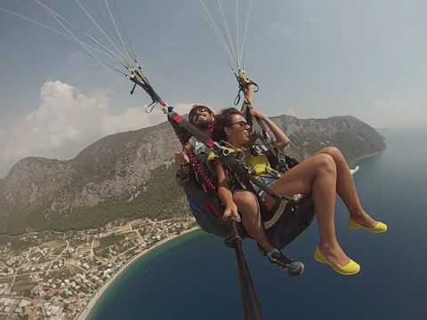 muğla'da Yamaçparaşütü yapan kadının korku dolu anları