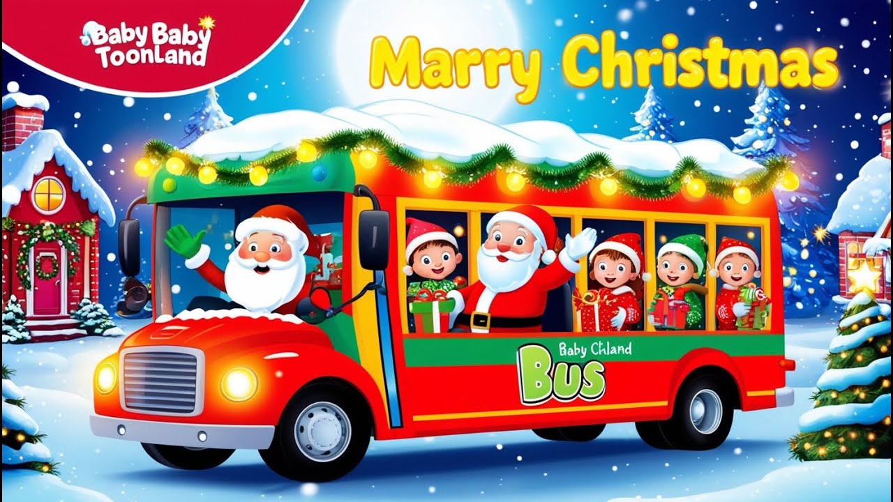 Christmas Santa Wheels on the Bus Rhyme Xmas Carols & Song for Kids ...