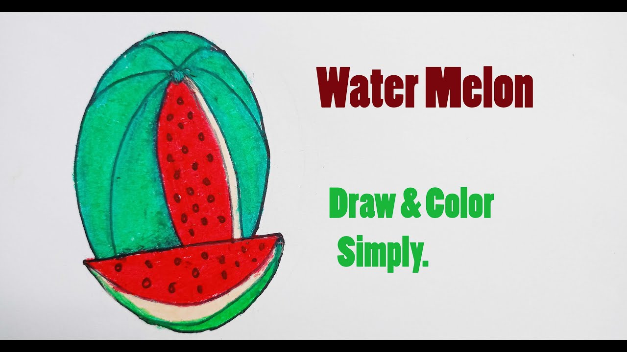 How To Draw Water Melon| draw watermelon| Drawing watermelon| art ...
