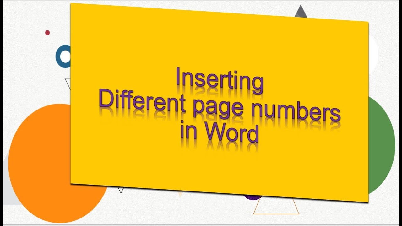 Different Page Numbers in Word: Unleash Your Creativity with Unique ...