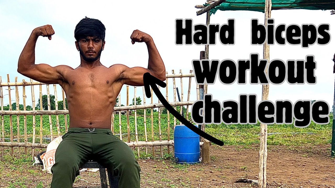Hard biceps workout challenge video in desi gym 💪 - YouTube