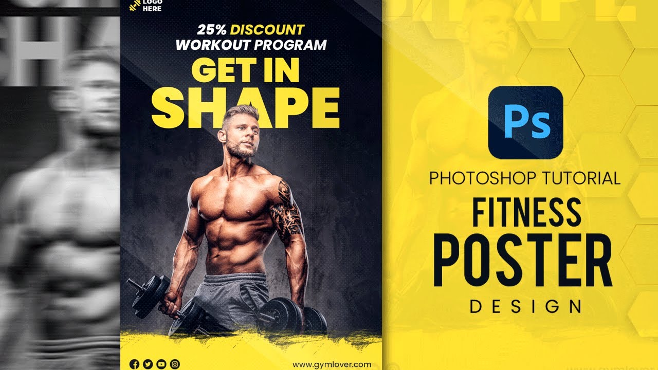 Fitness Poster Design in Photoshop | Photoshop Tutorial - YouTube