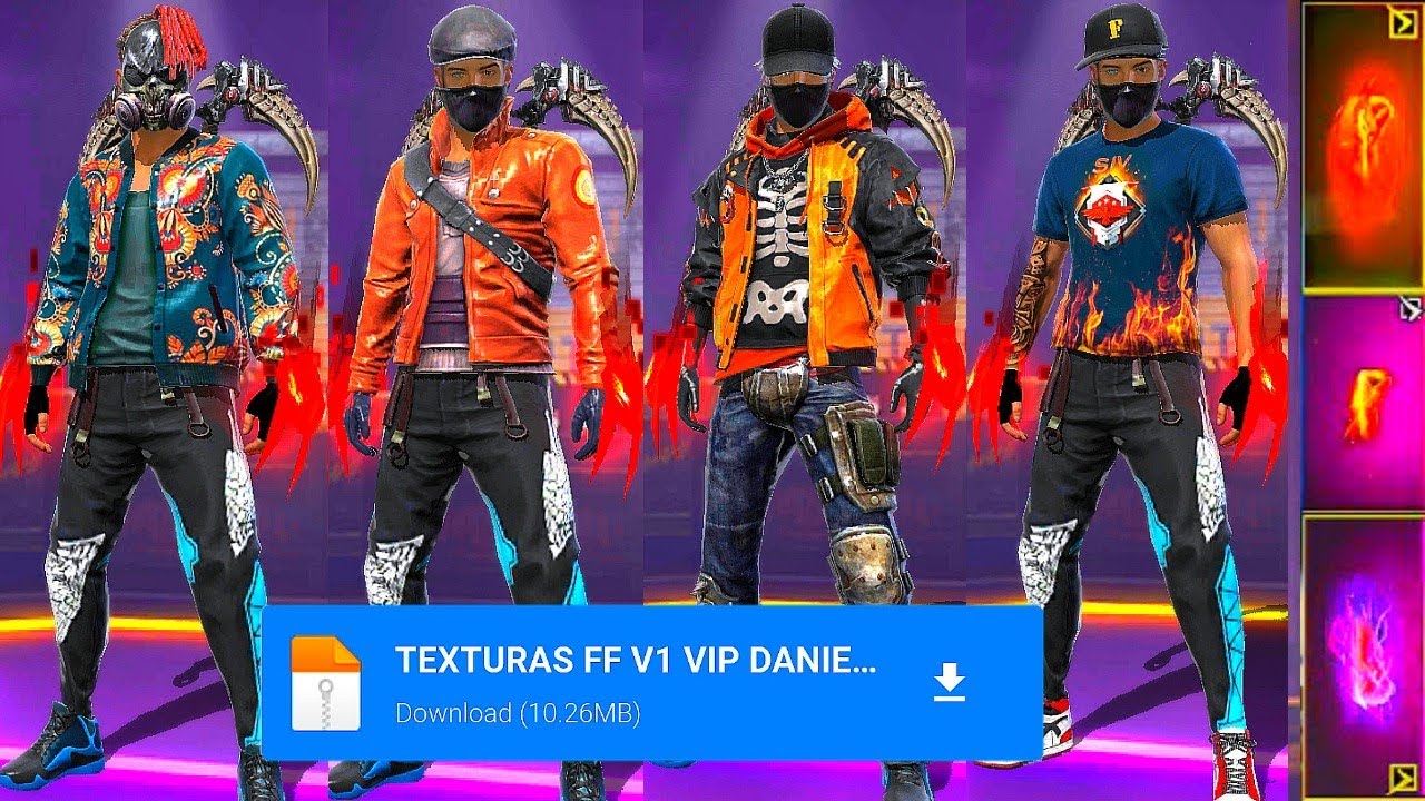EL MEJOR PACK DE TEXTURAS ACTUALIZADAS FREE FIRE FF NORMAL | MAX LINK ...