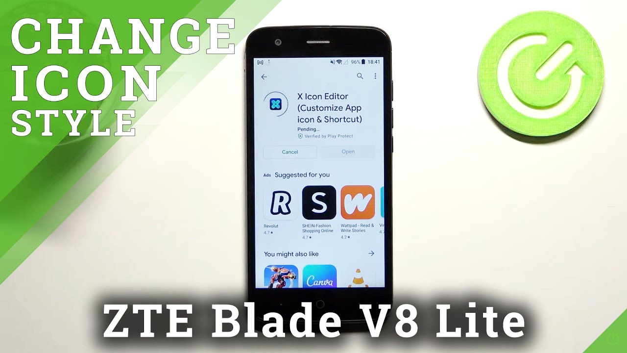ZTE Blade V8 Lite - How to Change Icon Shape & Use X Icon Editor - YouTube