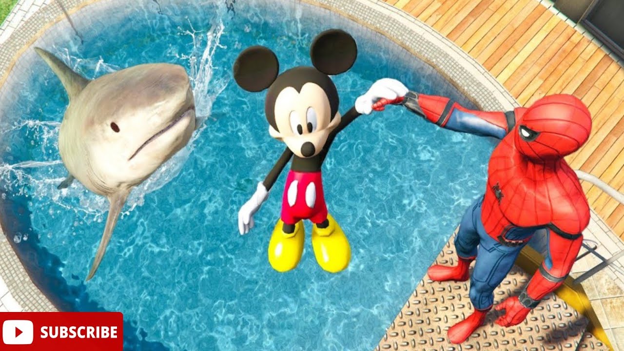 GTA 5 Spiderman Vs Mickey Mouse Epic Water Ragdolls #1#gta5 #gameplay # ...
