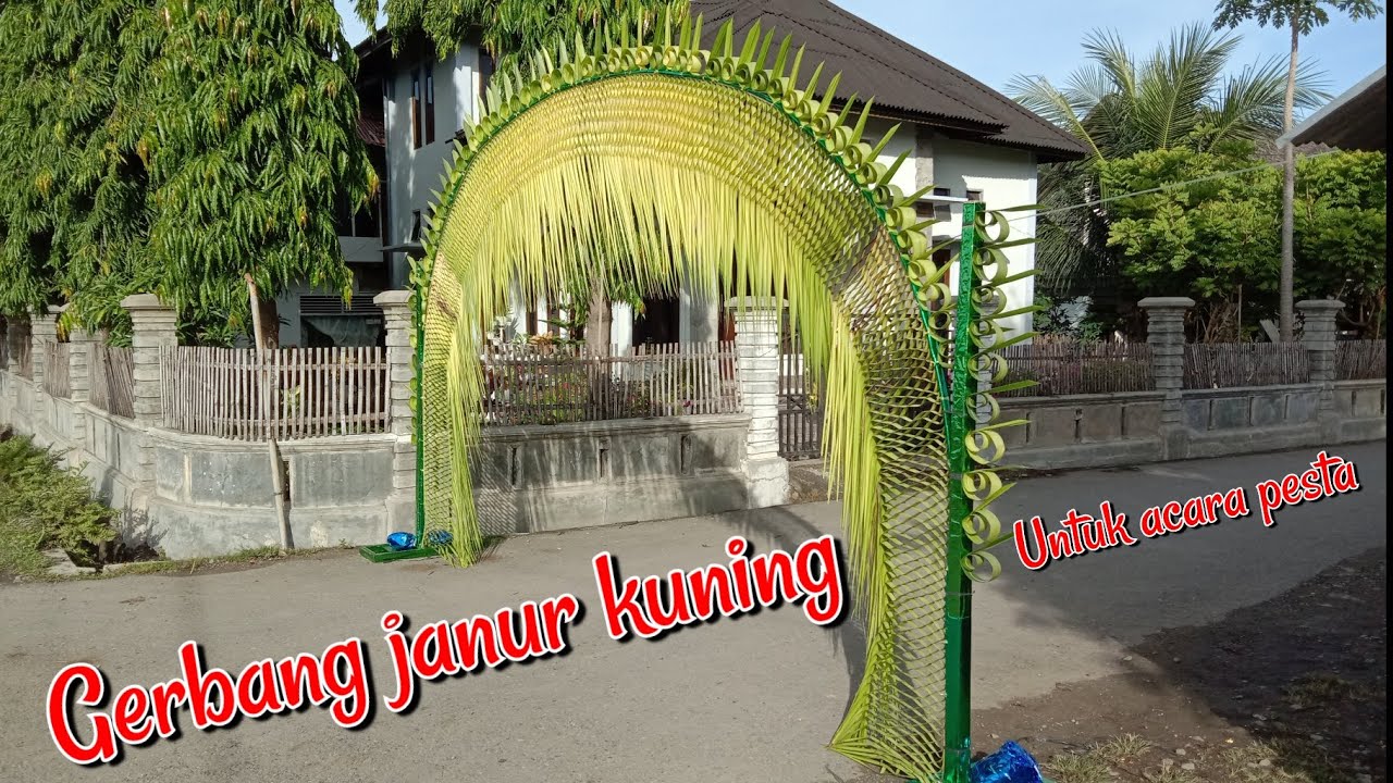 Cara membuat gerbang janur kuning - YouTube