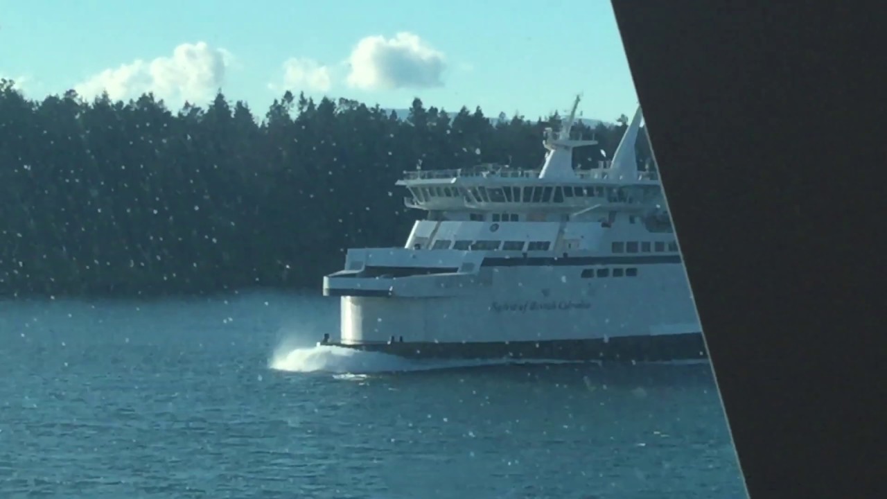 Cautiously rounding the curve into Active Pass British Columbia on BC ...