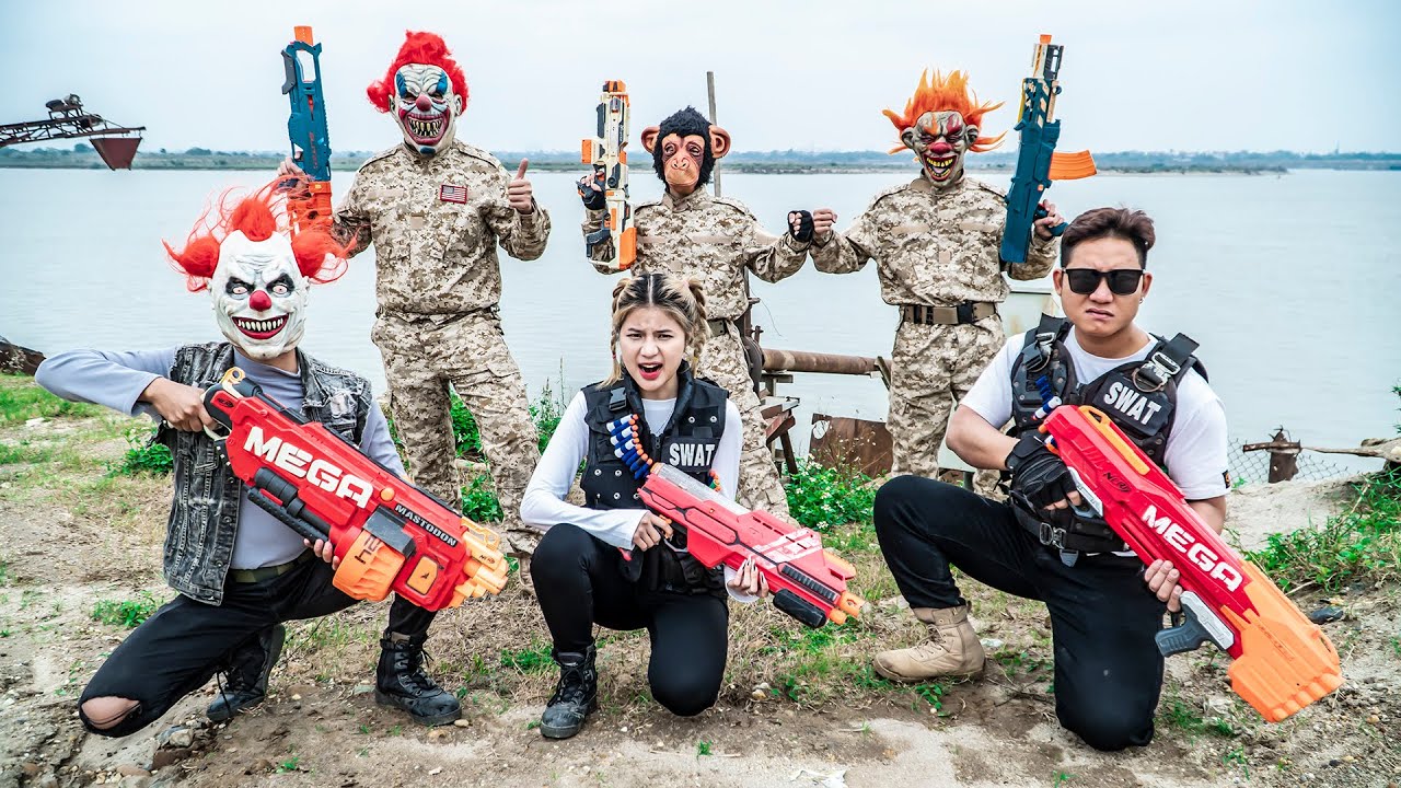 LTT Films : S.E.A.L X Nerf Guns Fight Crime Group Rocket Mask Two Swat ...