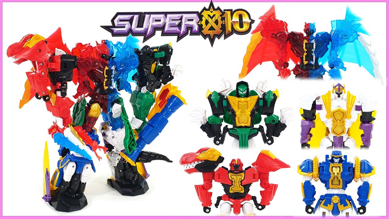 [super10]슈퍼텐 시간탐험대 랩터 콩거 티라누스 킹콩 더블드래곤 Time Expedition Raptor Konger ...