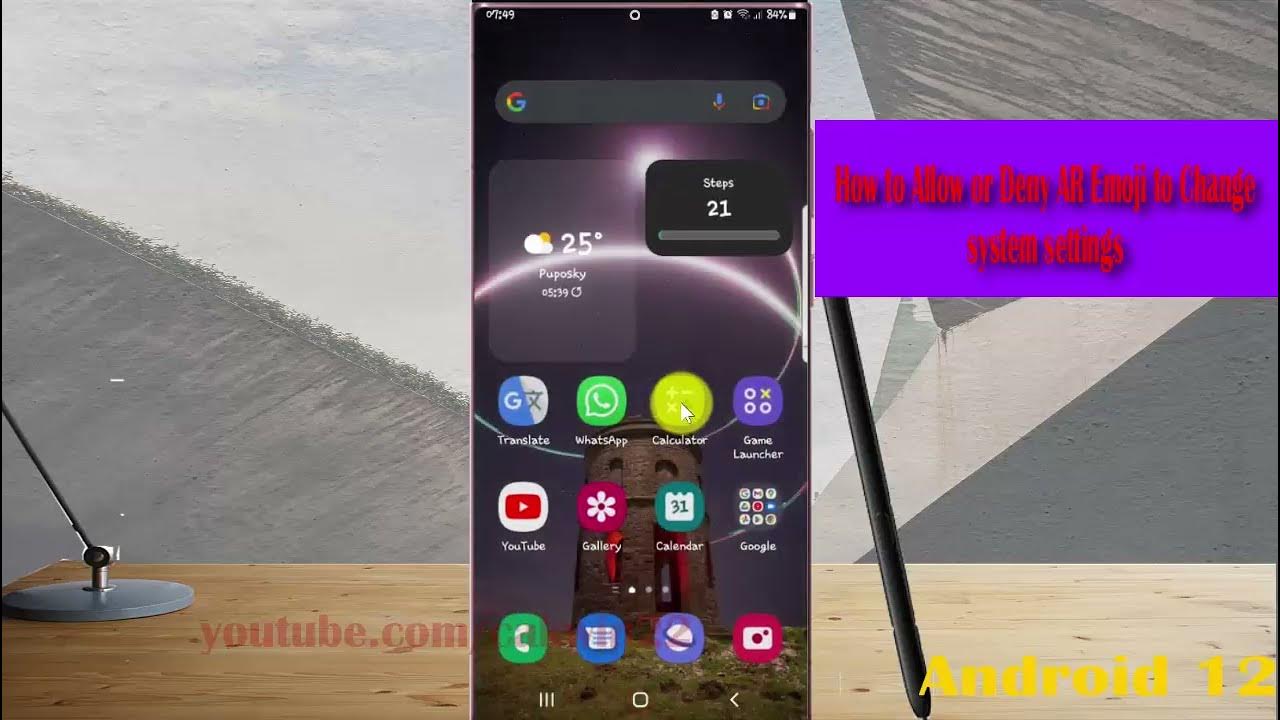 Samsung Galaxy S22 Ultra : How to Allow or Deny AR Emoji to Change system settings - YouTube