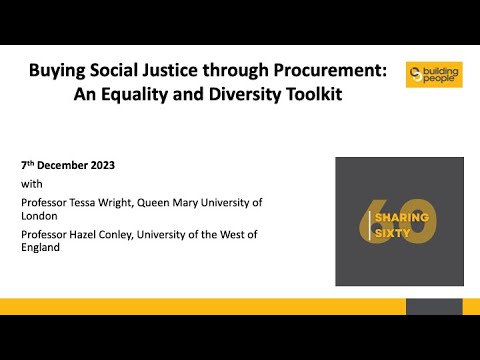 Buying Social Justice through Procurement: An Equality & Diversity Toolkit - YouTube